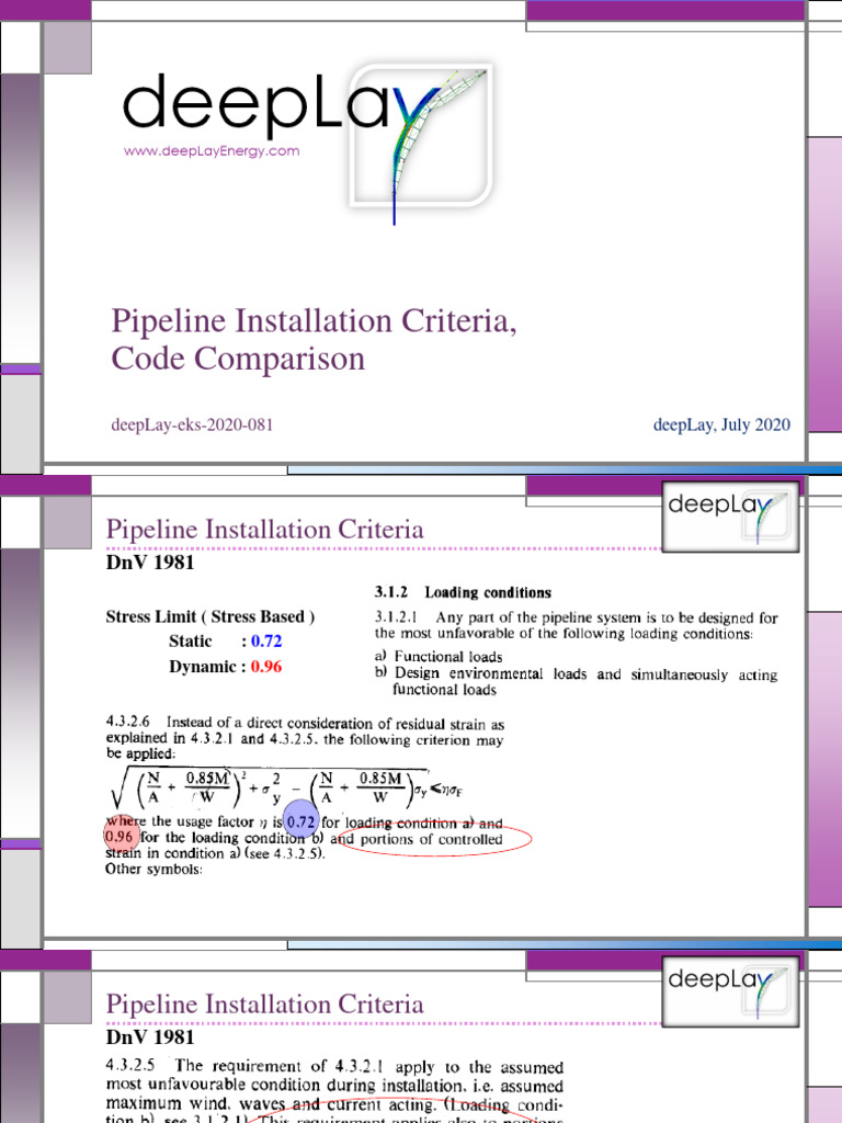 Deeplay PipelineInstallationCriteria | PDF