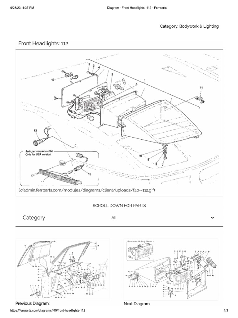 F40 Front Headlight Diagram | PDF