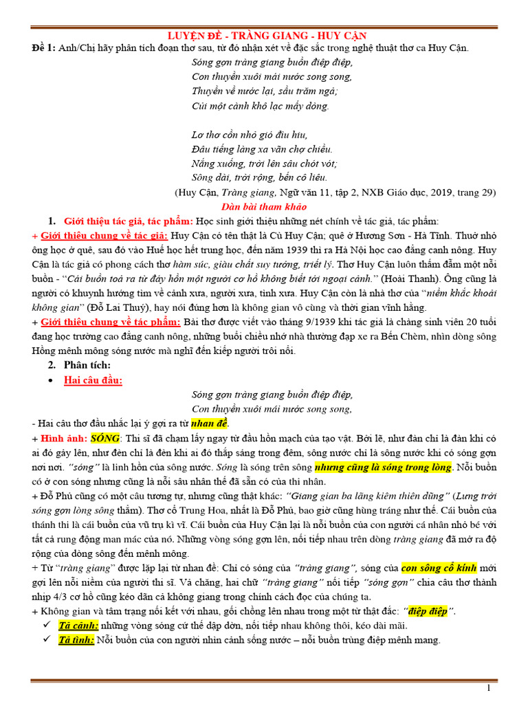 Luyen de - Trang Giang - Huy Can - Hsg | PDF