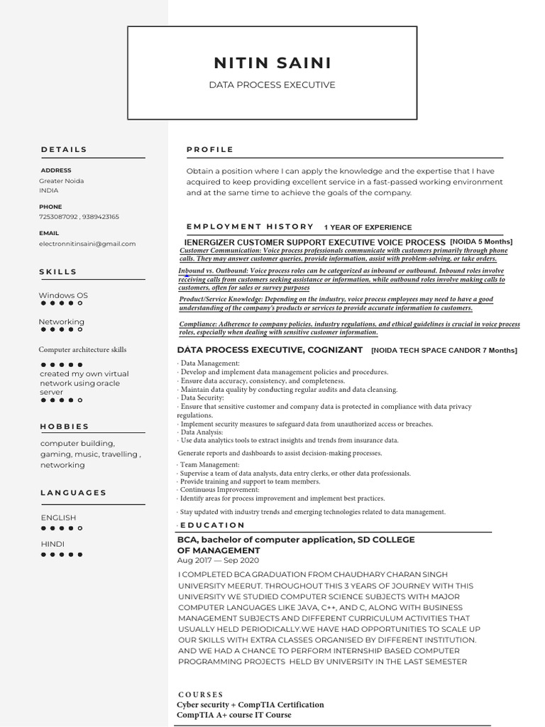 (Nitn Resume) - 111 | PDF