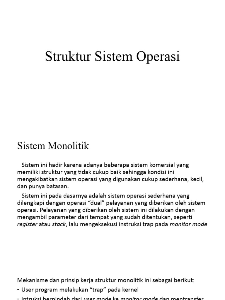 Struktur Sistem Operasi | PDF