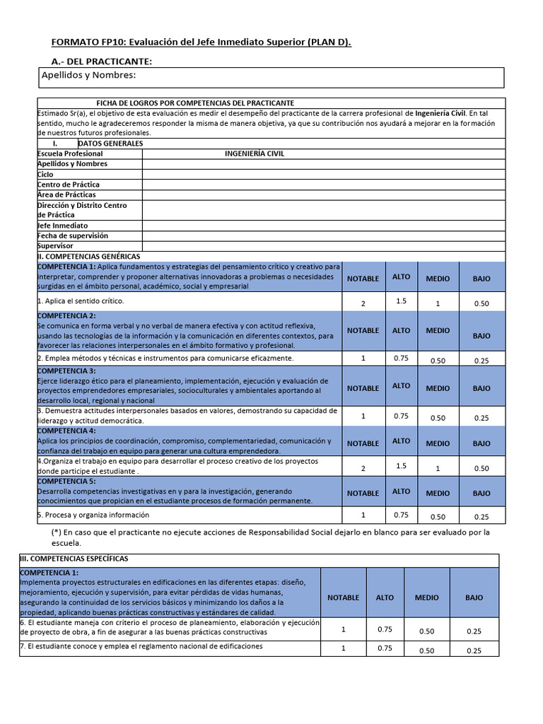 Formato FP10 - Plan D | PDF