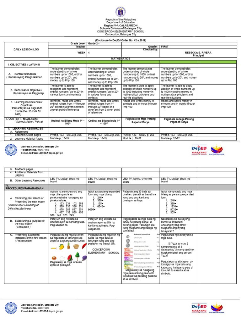 Dlp-Mathematics 2-Week 4 | PDF