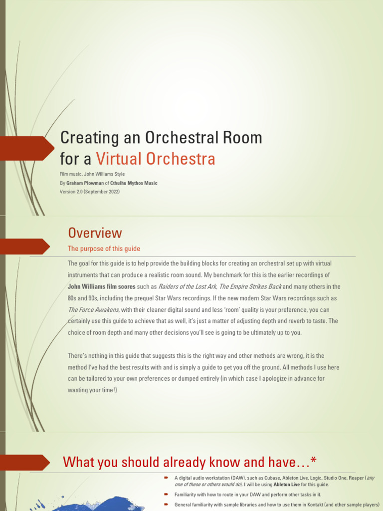 Creating An Orchestral Room - v2 | PDF | Language Arts & Discipline