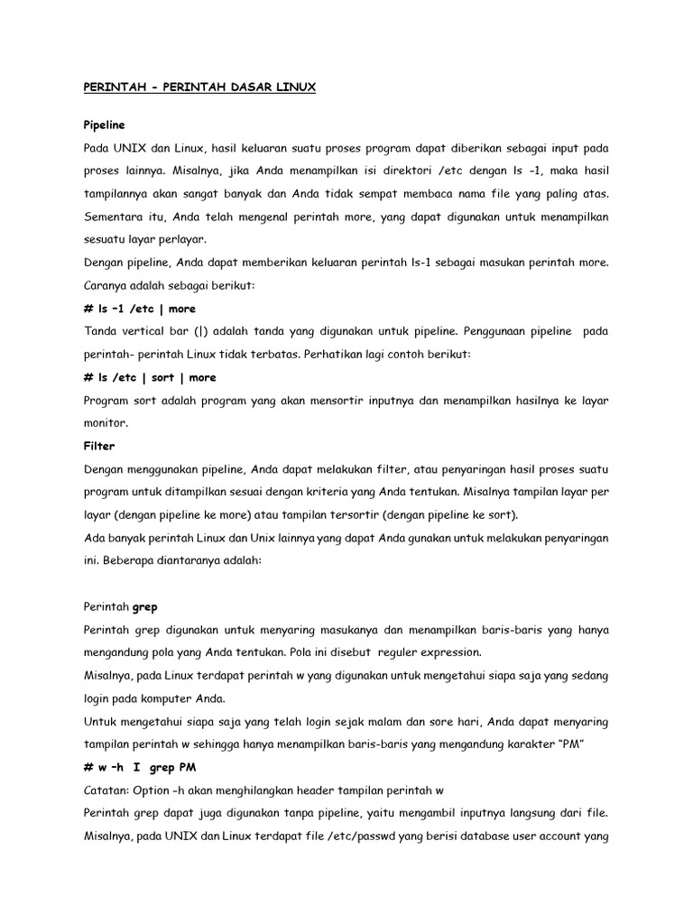 Perintah - Perintah Dasar Linux2 | PDF | Metode & Bahan Ajar | Komputer