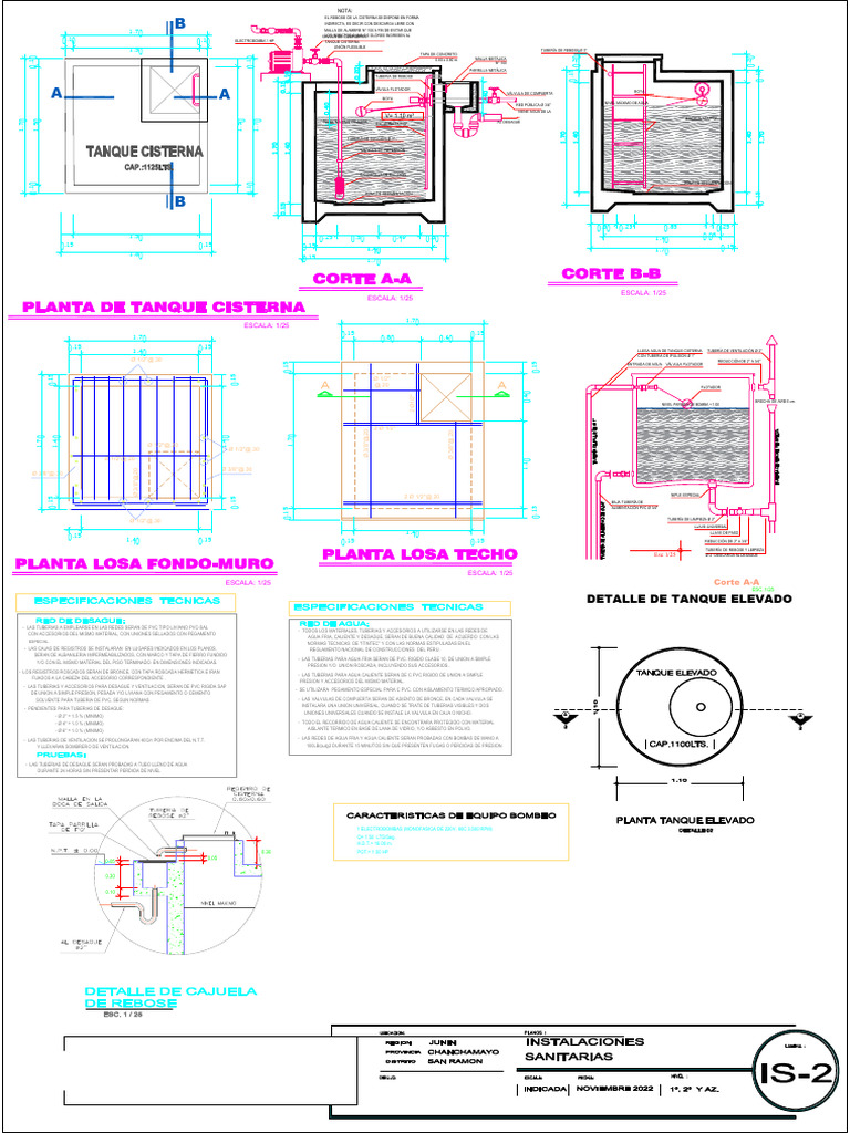 Plano de Tanque Cisterna | PDF