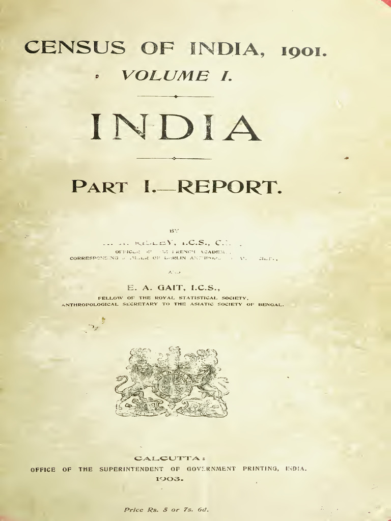Census India 1901 India Report | PDF | Ethnicity