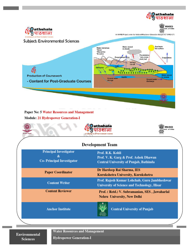 1513841591paper5 Module21 Etext | PDF | Hydroelectricity | Drainage Basin