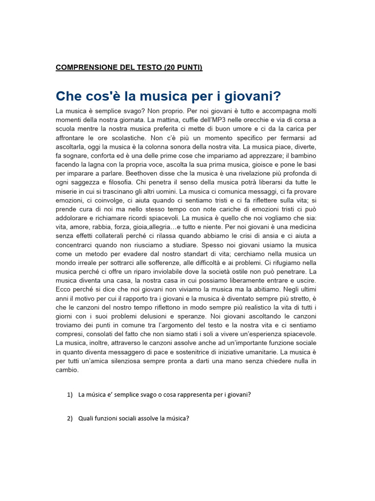 Comprensione Del Testo | PDF