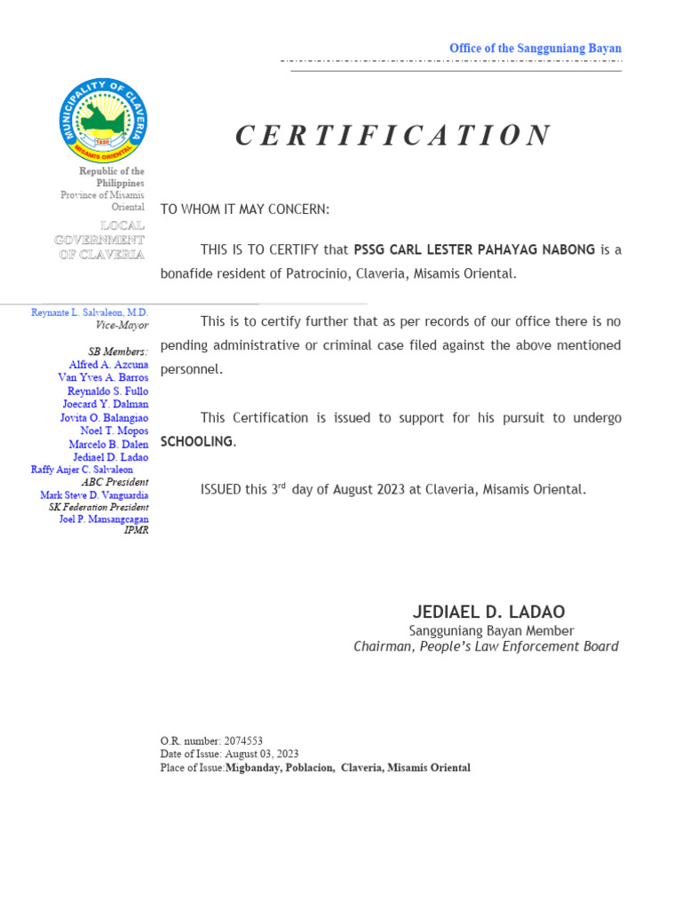 PLEB Certification | PDF