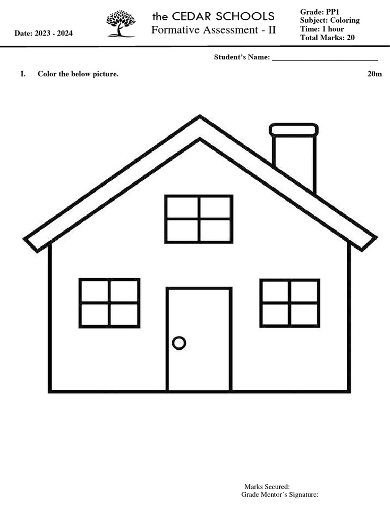 PP1 Coloring Assessment Sheet | PDF