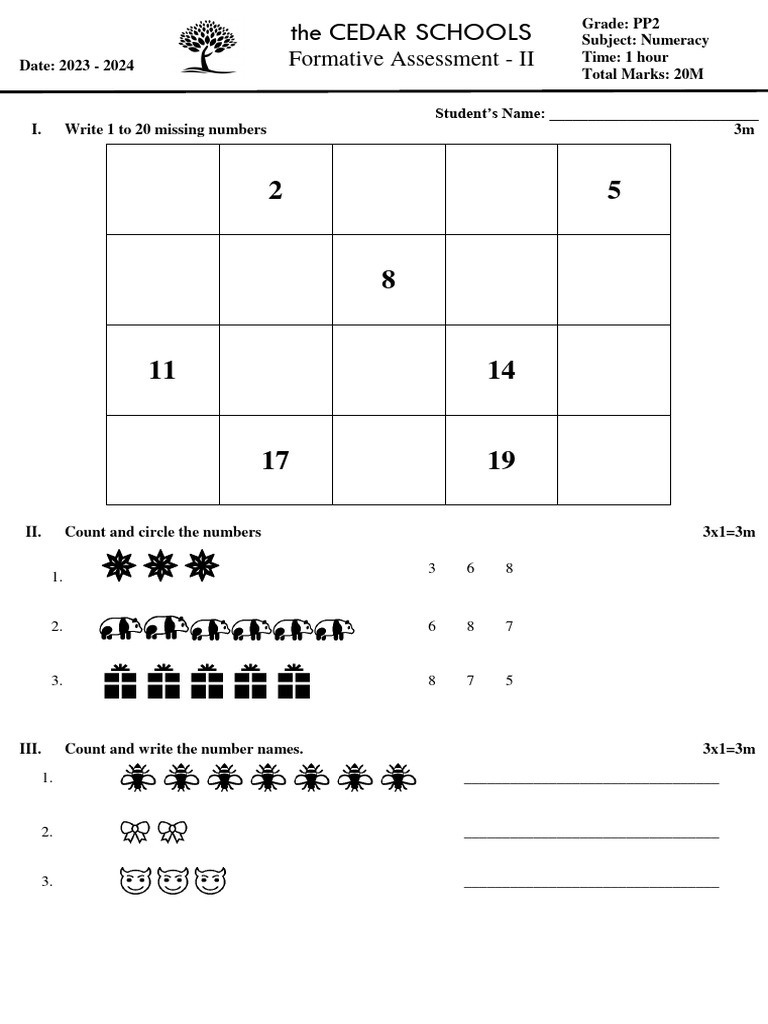 1. Grade PP2 - Numeracy | PDF