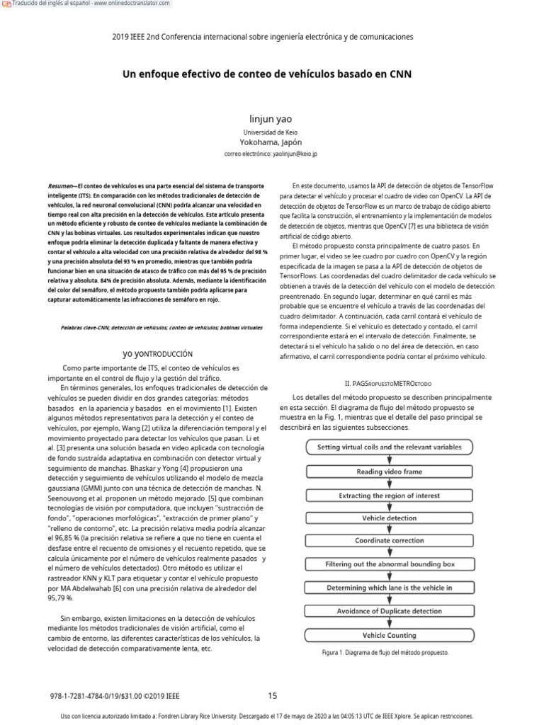 An Effective Vehicle Counting Approach Based On Cnn En Es Pdf