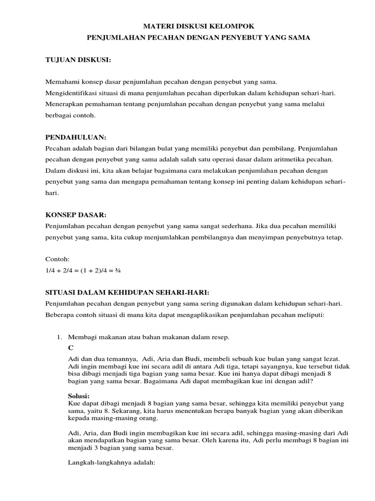Materi Diskusi Kelompok | PDF