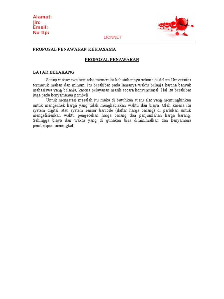 Contoh Proposal Penawaran Kerjasama | PDF