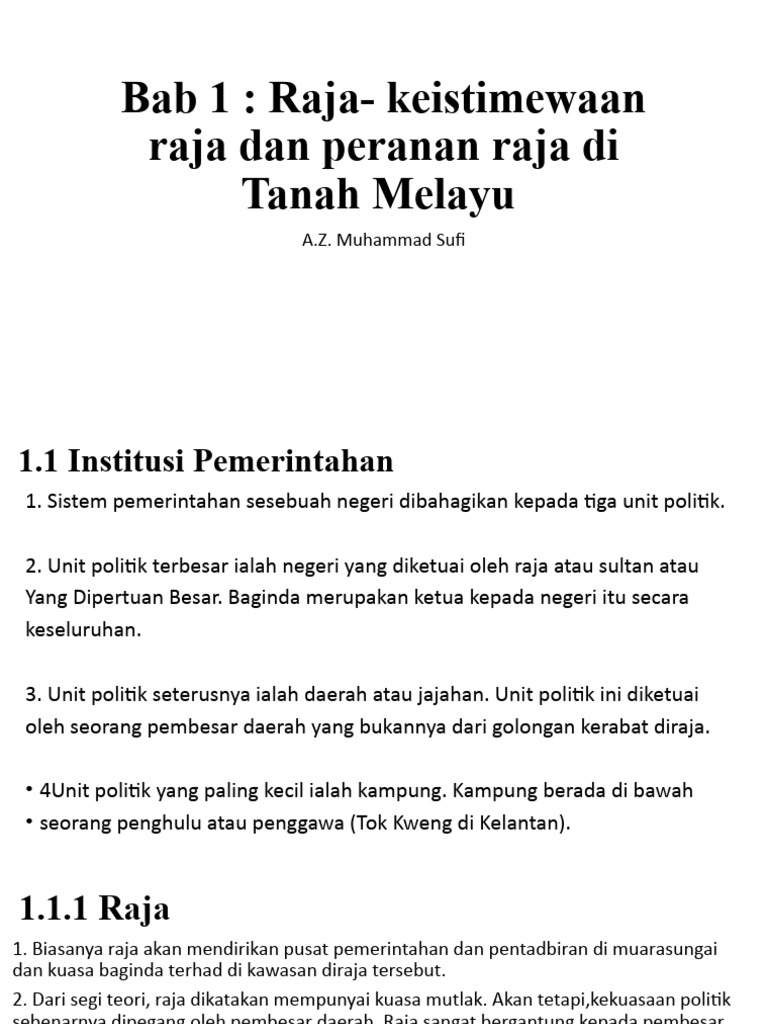 Bab 1 Keistimewaan Raja Dan Peranan Raja | PDF