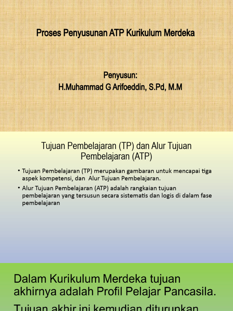 #4 Penyusunan TP-ATP Dalam Implementasi Kurikulum Merdeka | PDF | Karier & Perkembangan | Seni
