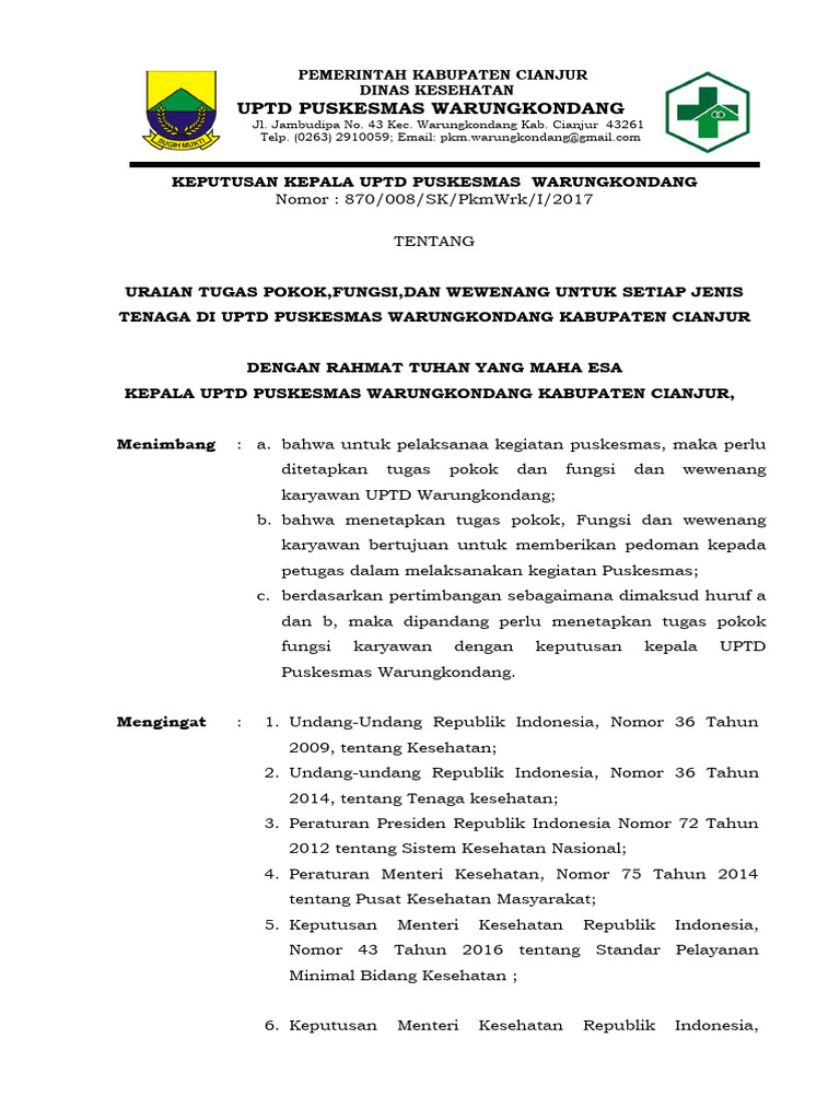 8.SK Uraian Tugas | PDF