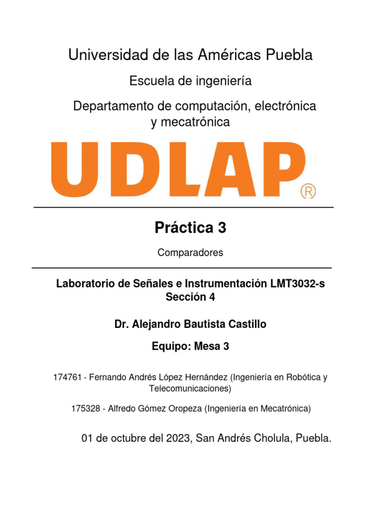 Práctica 3 Comparadores | PDF