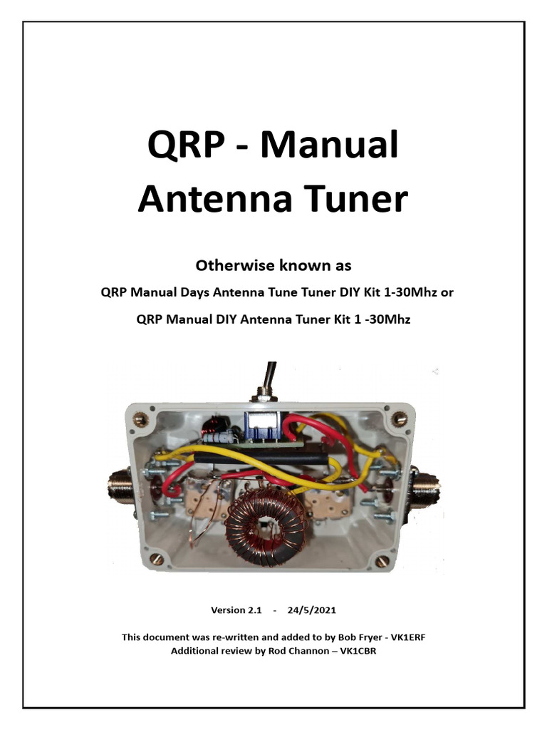 QRP Manual Days Antenna Tuner Tune Diy Kit Updated V2 1 | PDF