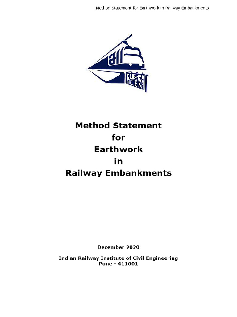 Earthwork Method Statement for Rail Embankments | PDF