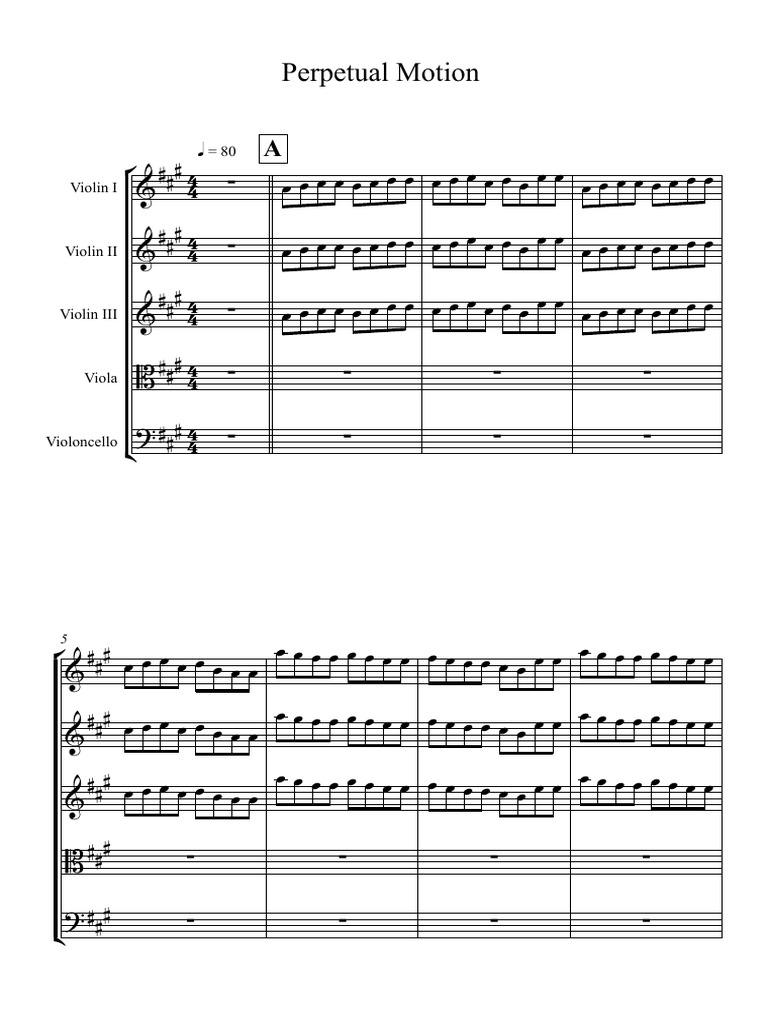 Perpetual Motion For String Ensemble Score and Parts | PDF