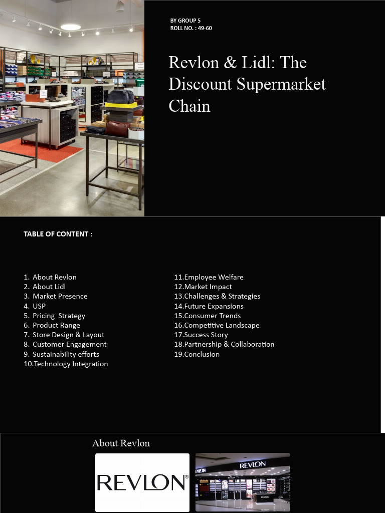 Revion and Lidl The Discount Supermarket Chain | PDF