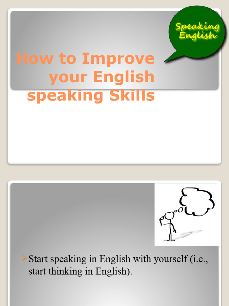 How To Improve Your English Speaking Skills PDF
