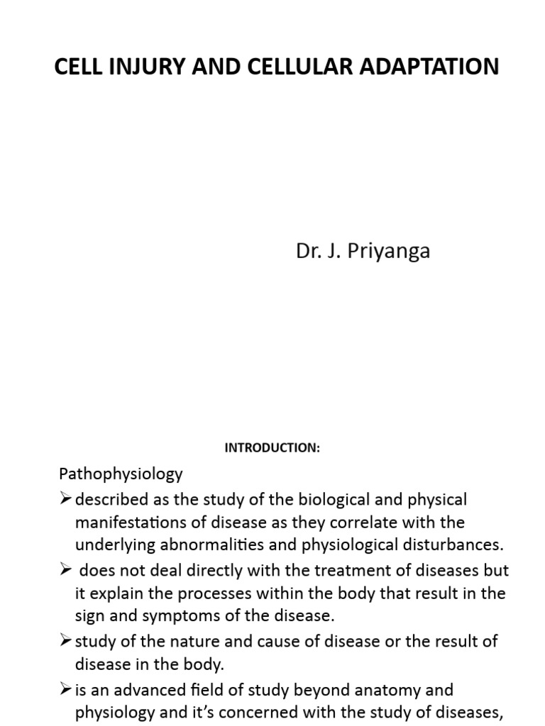 Cell Injury and Cellular Adaptation | PDF