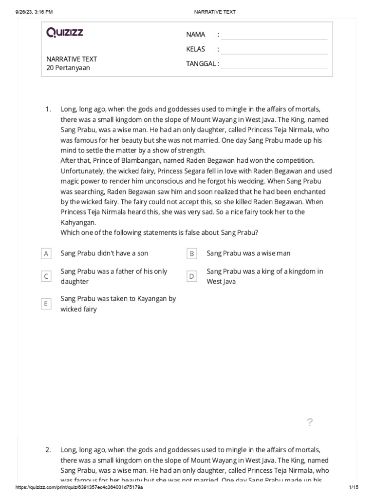 Narrative Text | PDF