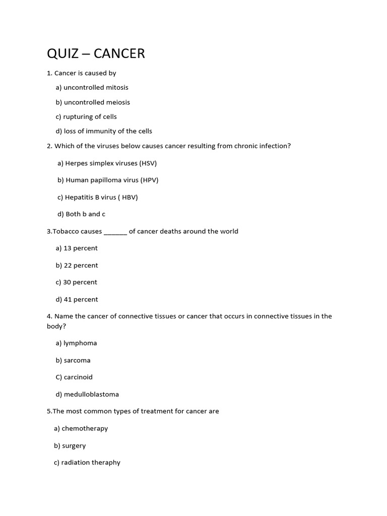QUIZ Cancer | PDF