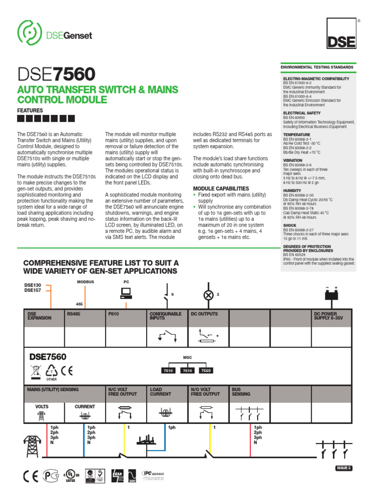 DSE7560 Data Sheet US | PDF DSE7560 Data Sheet US | PDF