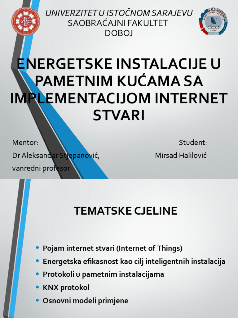 Energetske Instalacije U Pametnim Kućama Sa Implementacijom Internet Stvari | PDF