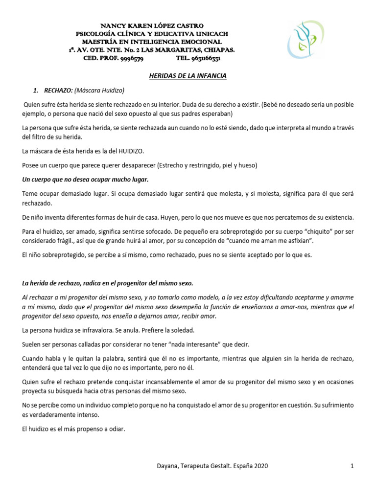 Las 5 Heridas De La Infancia Pdf