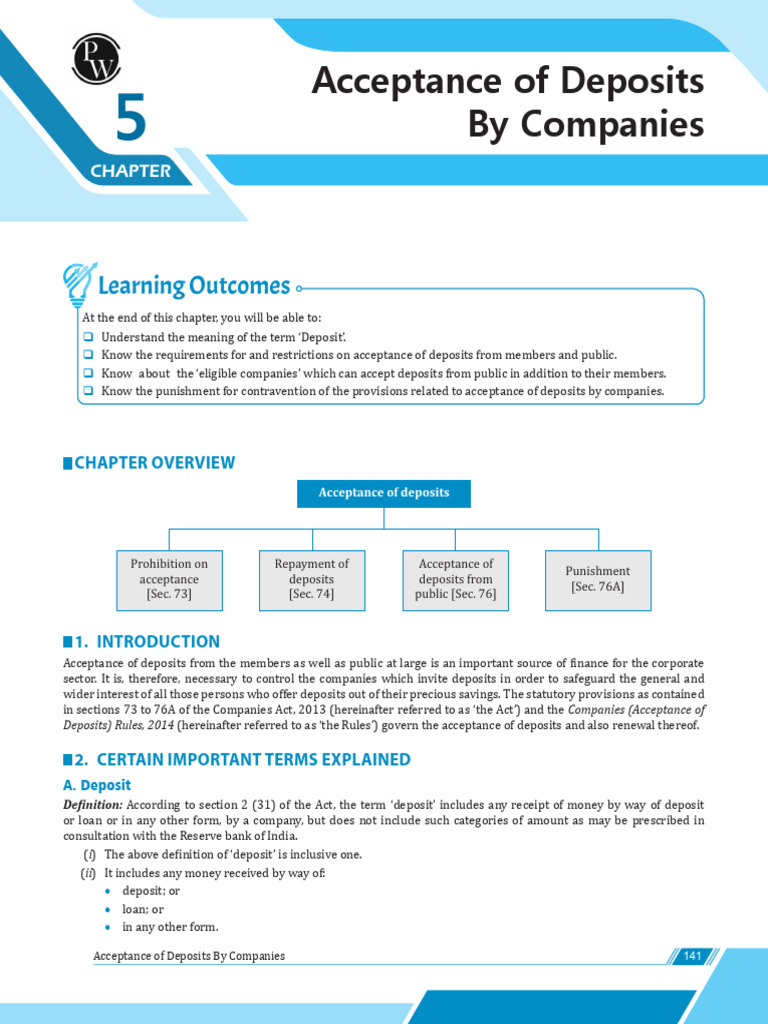 Acceptance of Deposits by Companies - E-Notes - Udesh Regular - Group 1 ...