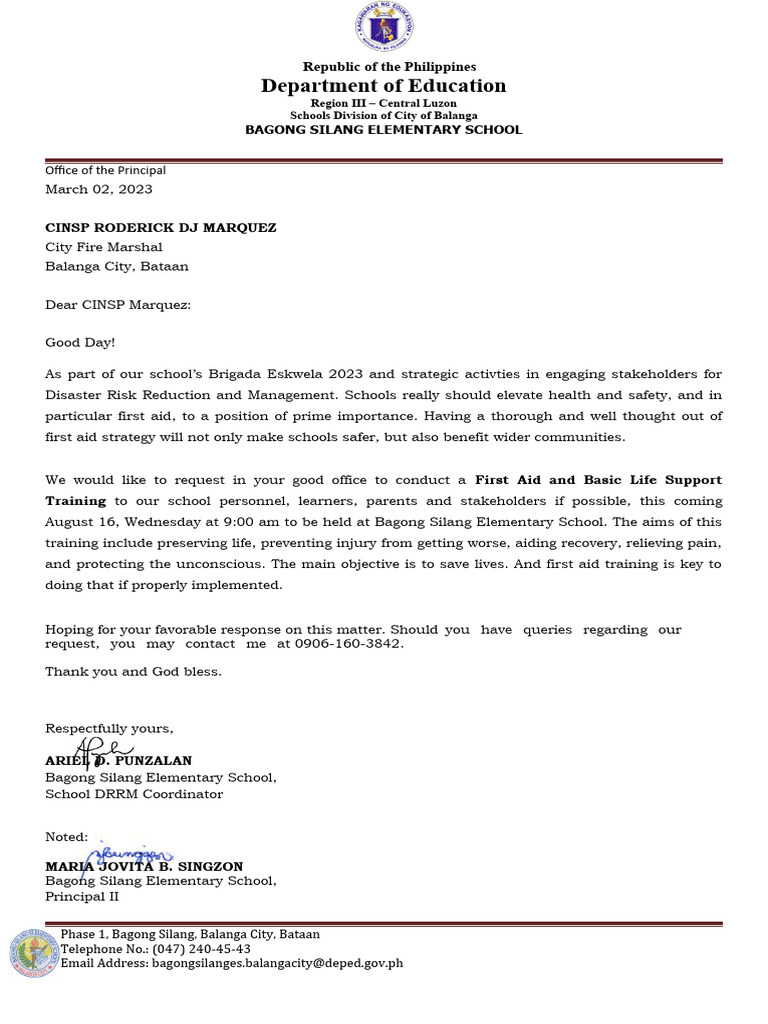 Comm. Letter, First Aid | PDF