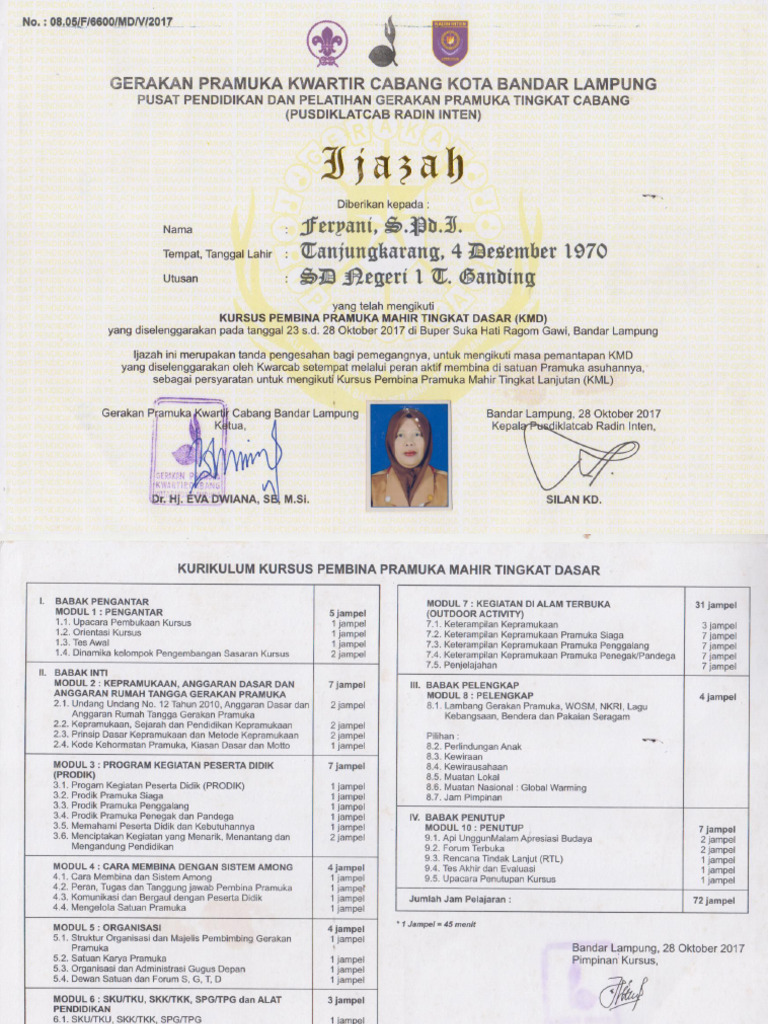 Sertifikat Pramuka | PDF