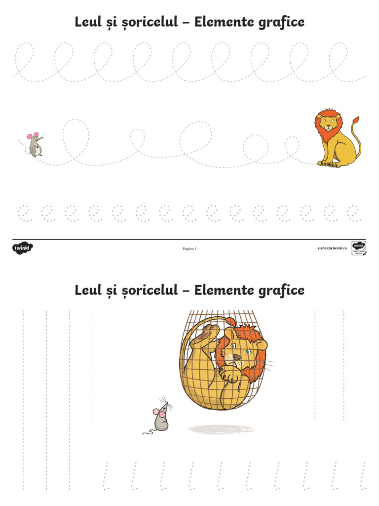Leul Si Soricelul - Fise Cu Elemente Grafice | PDF
