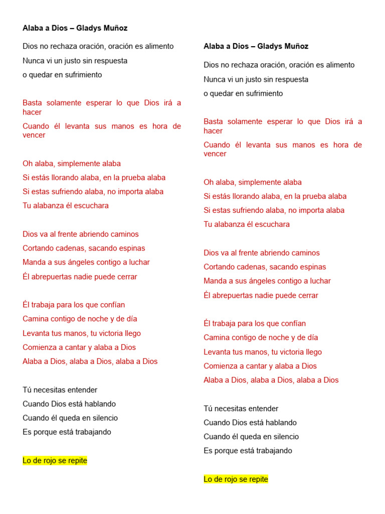 Alaba A Dios | PDF