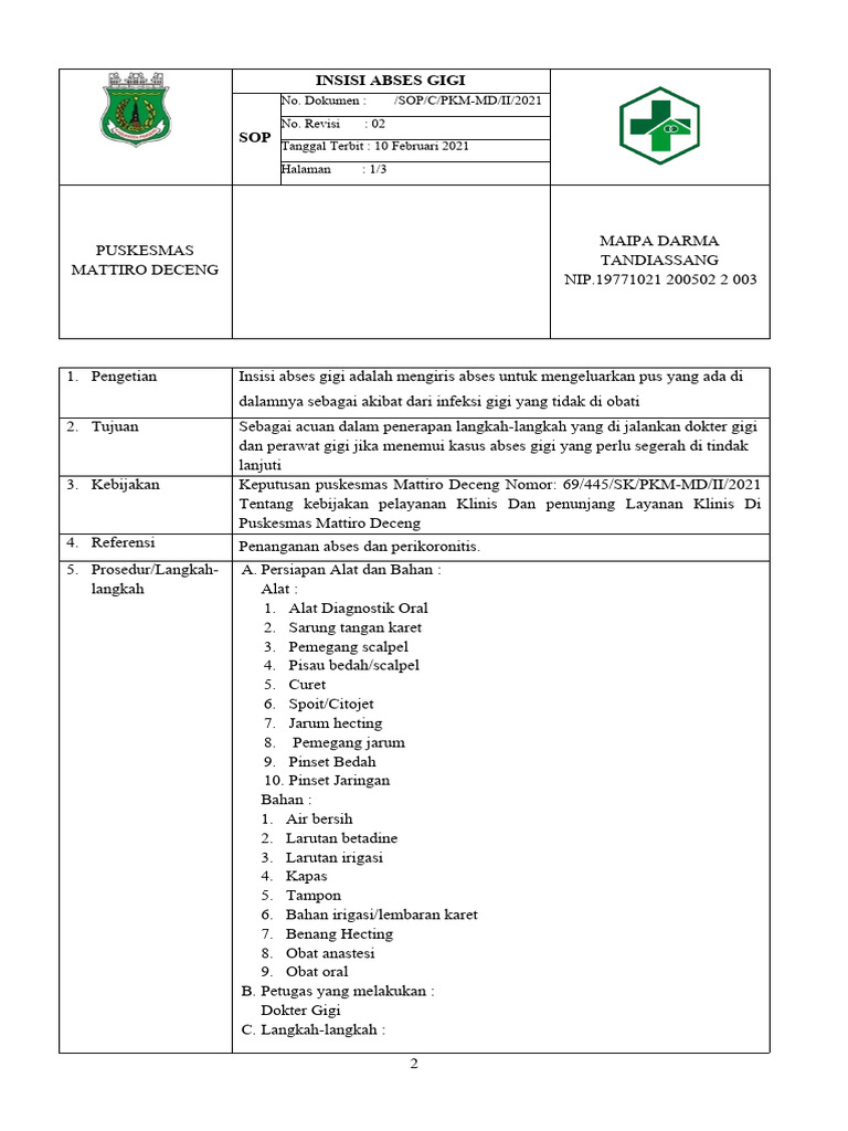 Insisi Abses Gigi | PDF