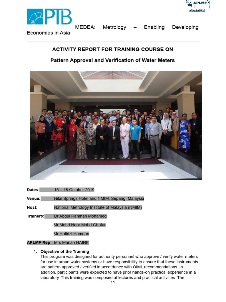 2019 Pattern Approval Verification of Water Meters - Medea Activity ...