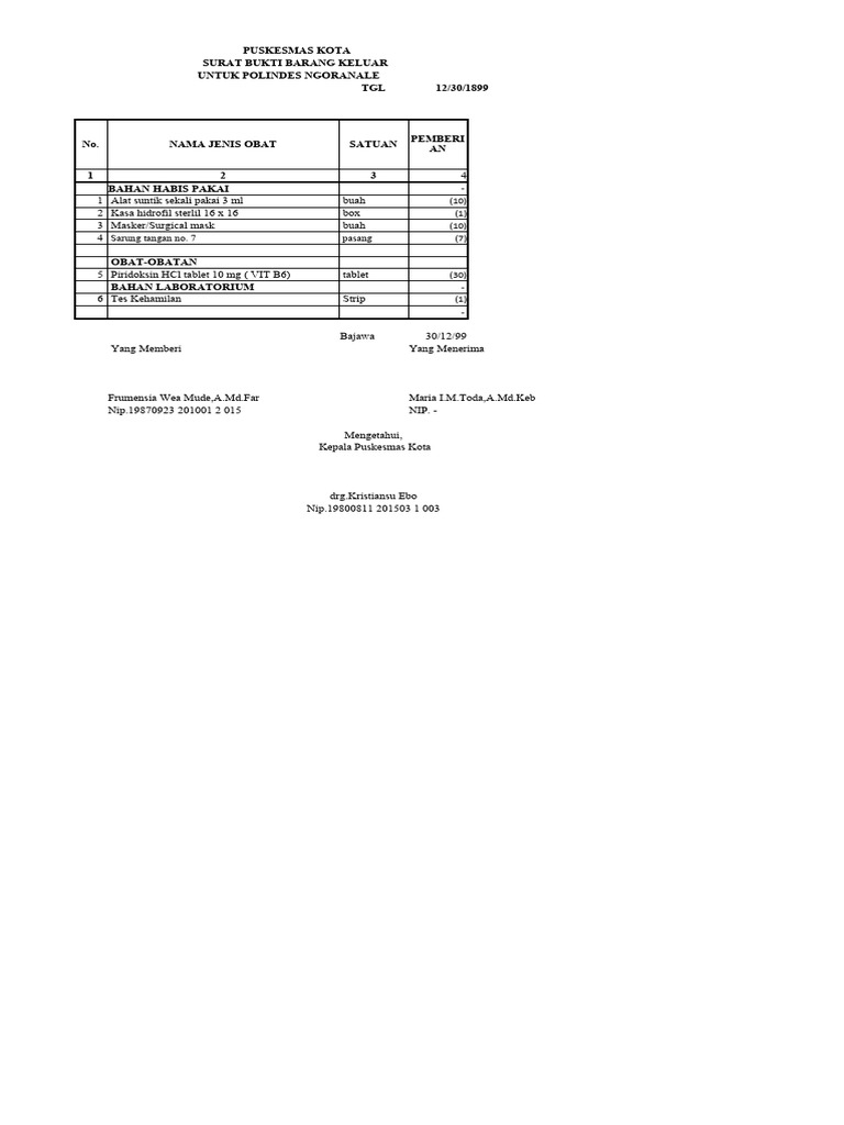 Laporan Obat f Juni 2023 (1) | PDF