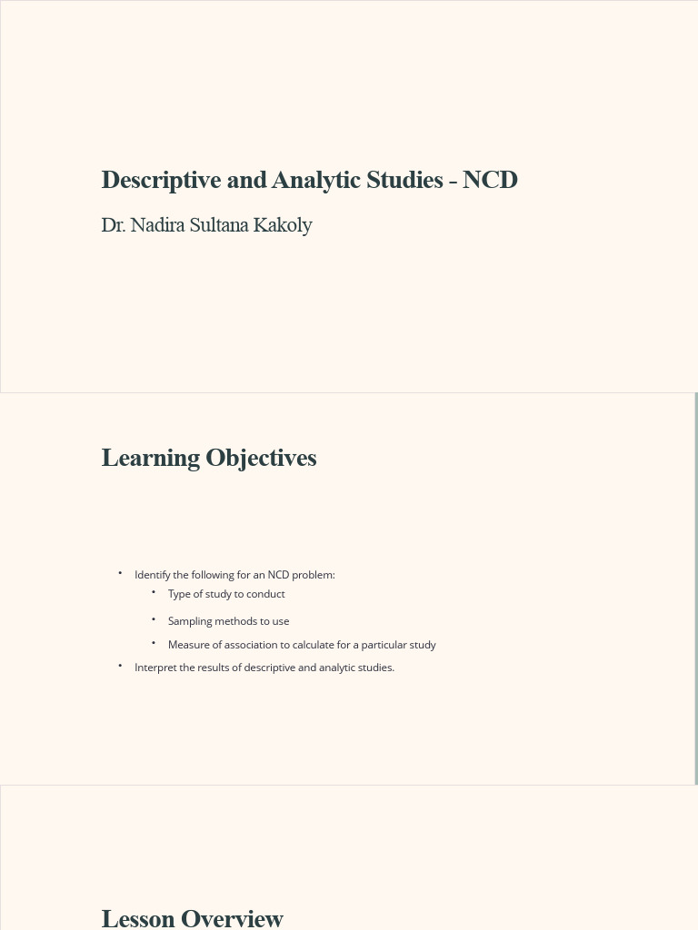 Study Designs NCD | PDF | Cohort Study | Epidemiology