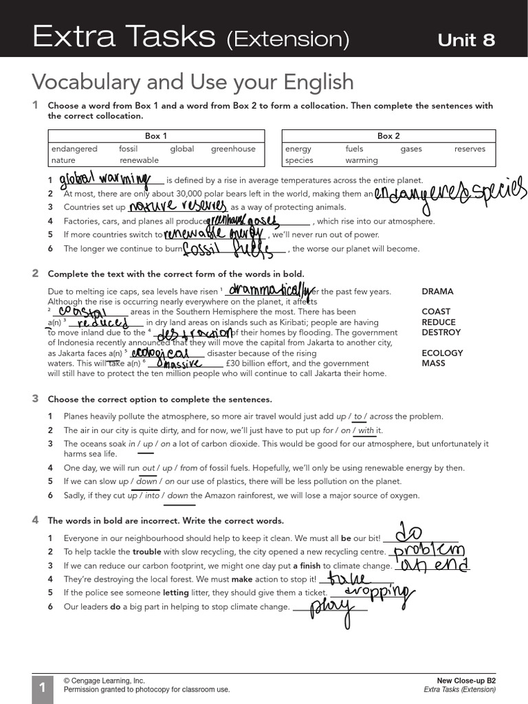 Ncu b2 Extra Tasks Extension U8 | PDF