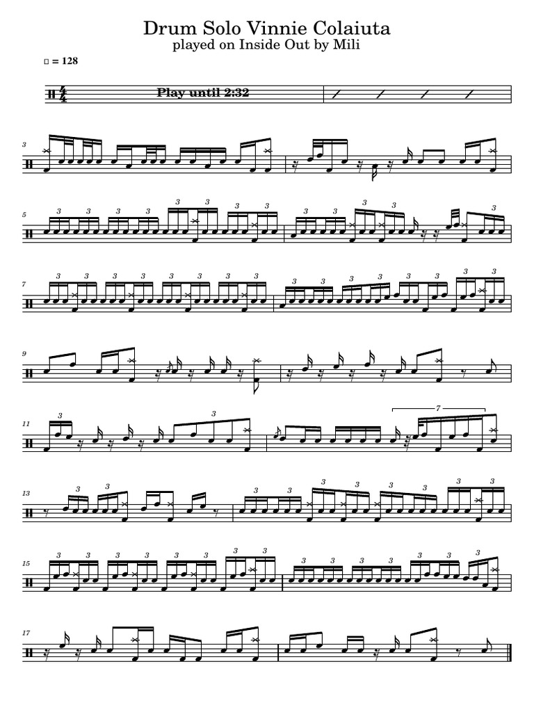 Drum Solo - Vinnie Colaiuta | PDF