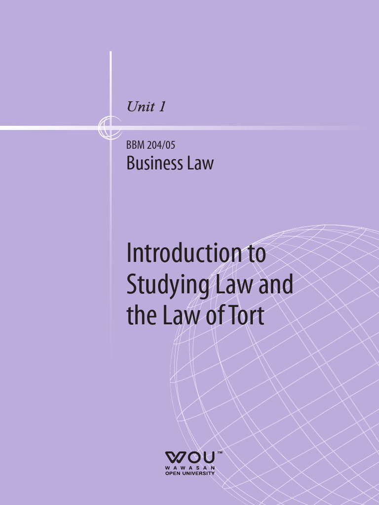 Business Law U1 (BBM204) | PDF