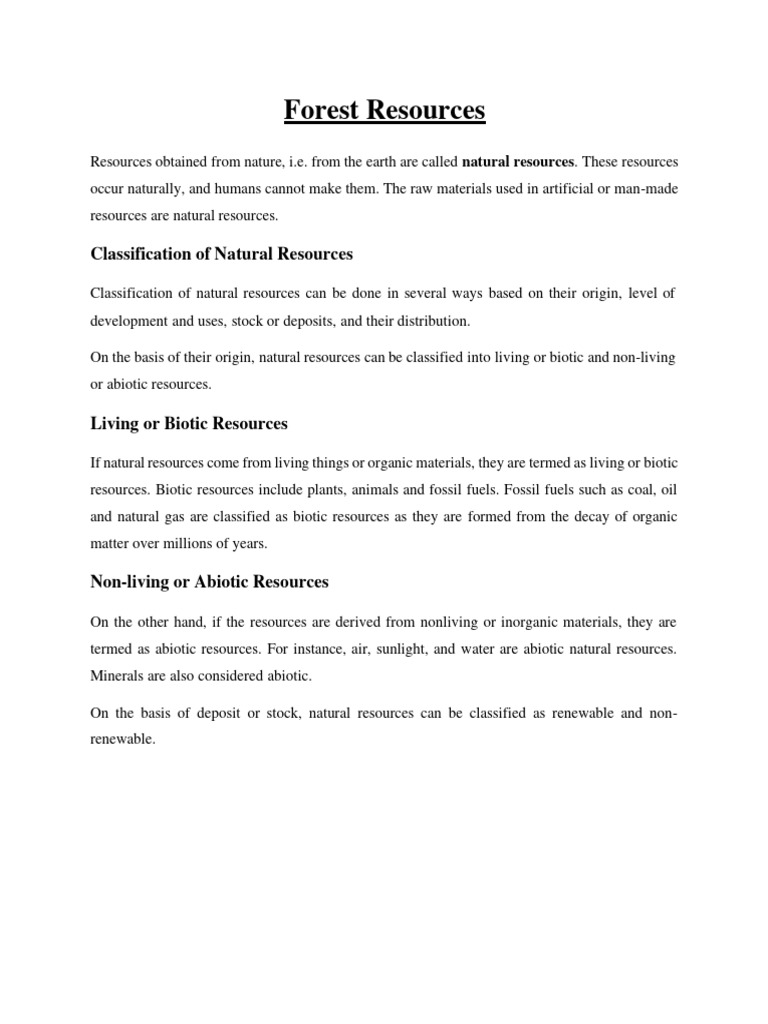 Forest Resources Pdf