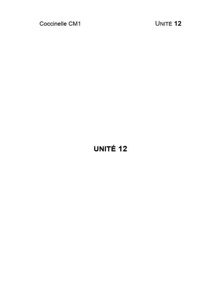 Guide CM1 Unité 12 | PDF