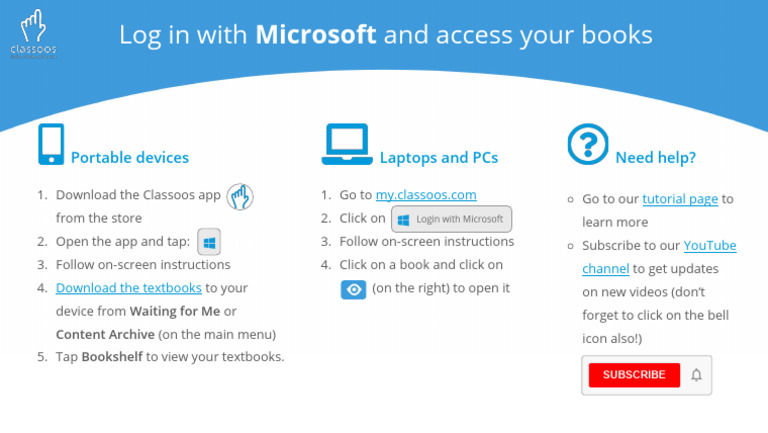 Log in To Classoos With Microsoft 1 Pager | PDF