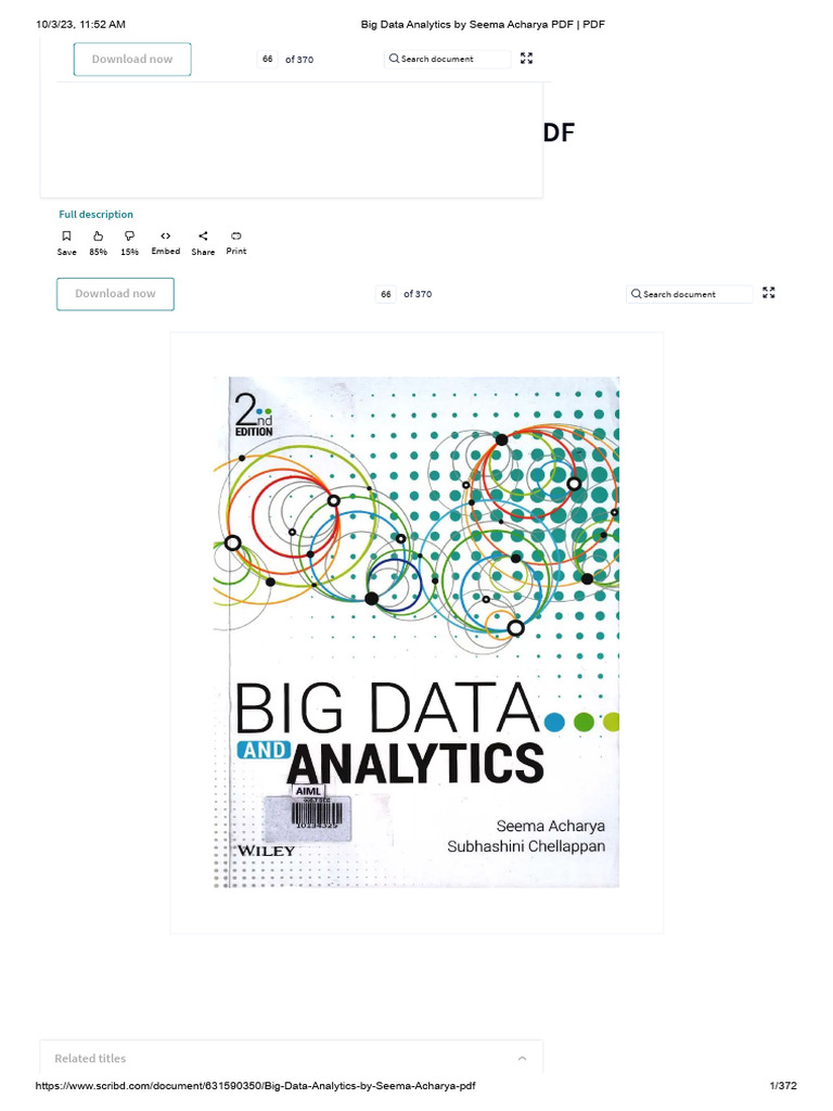 Big Data Analytics by Seema Acharya PDF | PDF